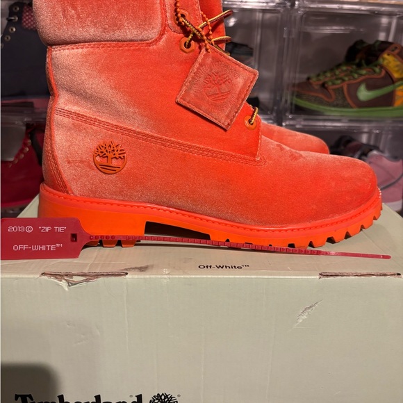 Timberland | Shoes | Timberland Off White Orange Velvet | Poshmark